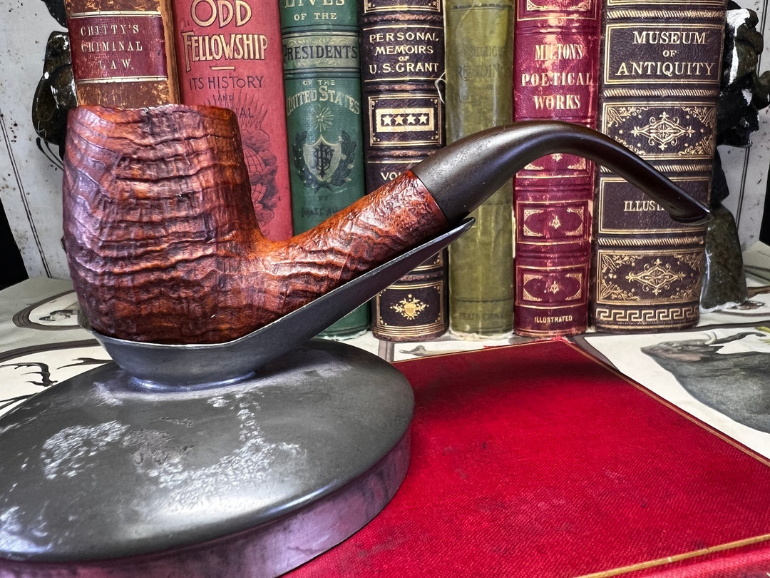 Savory's Ludlow Bent Billiard Sandblasted Estate Tobacco Pipe - Etsy