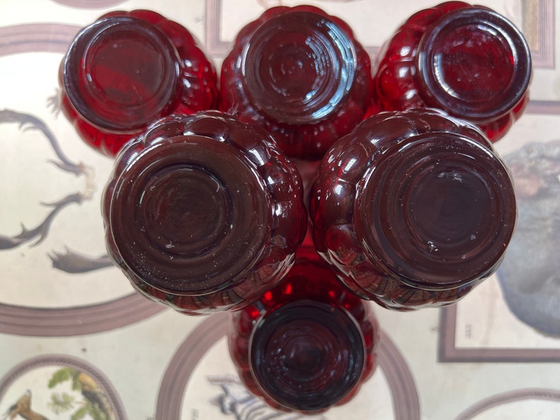 Anchor Hocking Bubble Ruby Glassware - Etsy