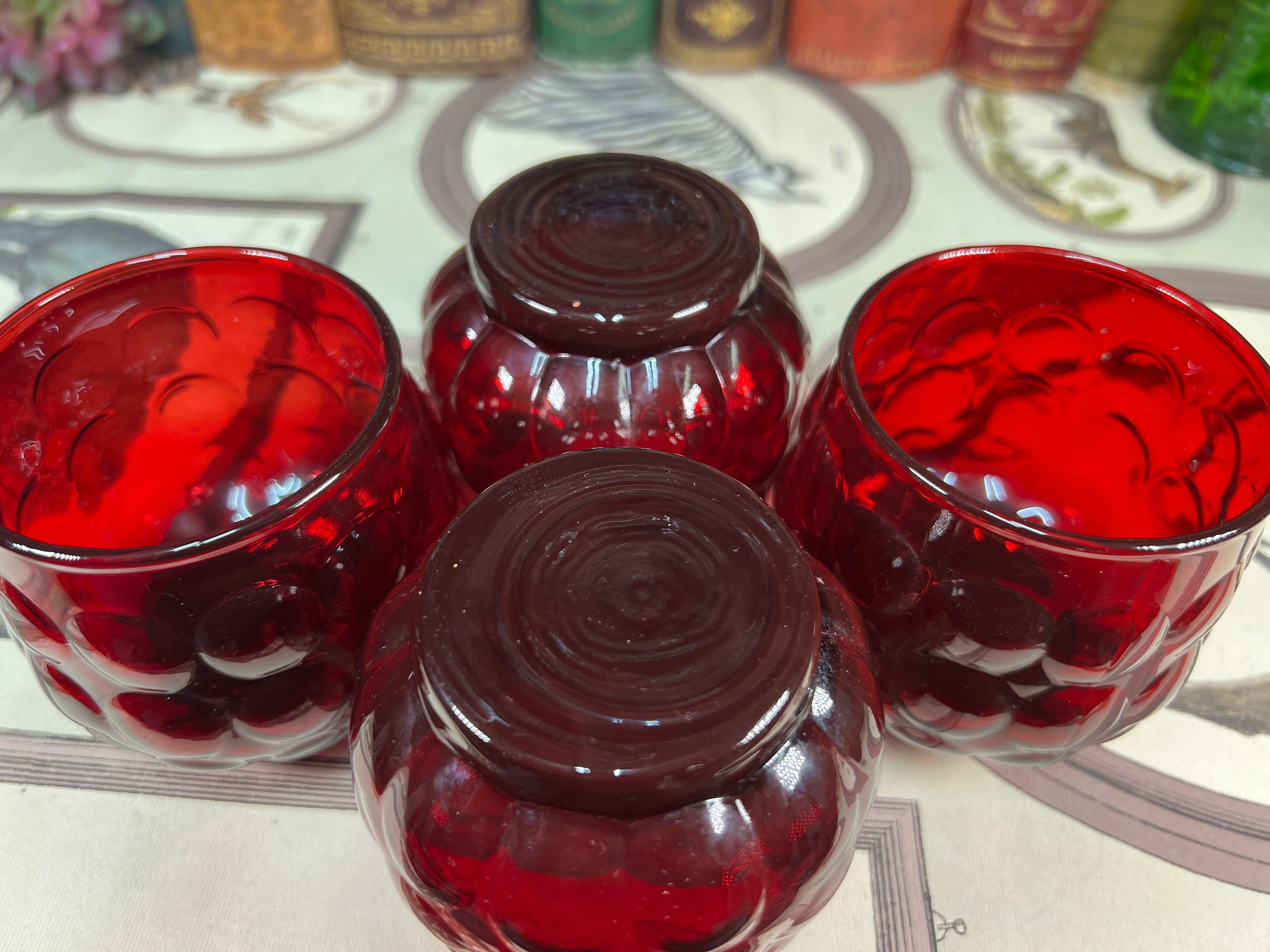Anchor Hocking Bubble Ruby Glassware - Etsy
