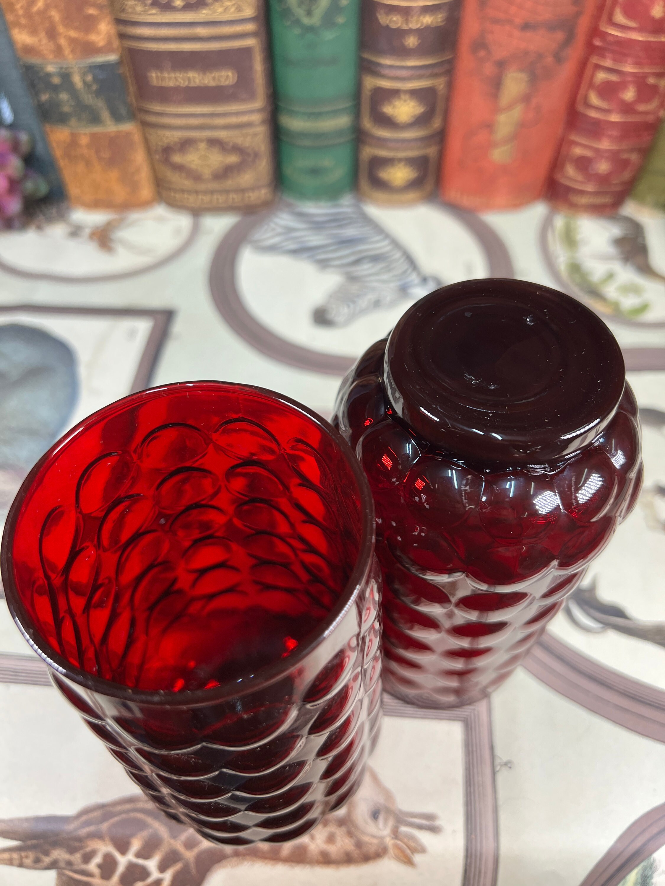 Anchor Hocking Bubble Ruby Glassware - Etsy