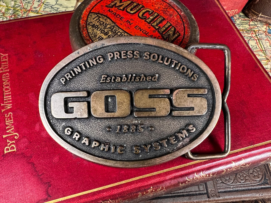 Vintage Goss Printing Press Solutions Graphic Systems Belt Buckle - Etsy