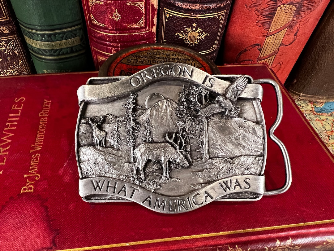 Bergamot Brass Works Vintage Belt Buckle Oregon is What - Etsy