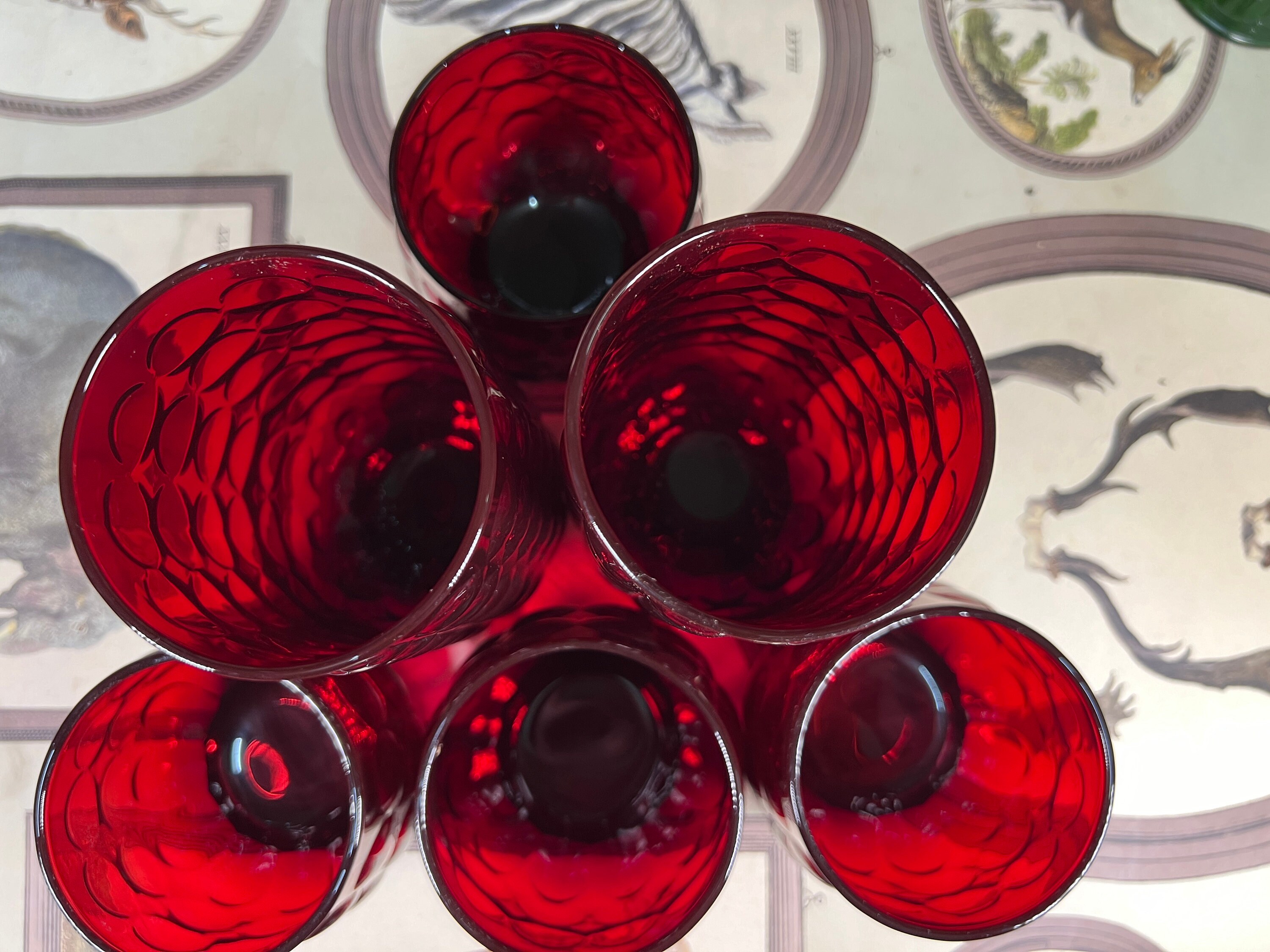 Anchor Hocking Bubble Ruby Glassware - Etsy