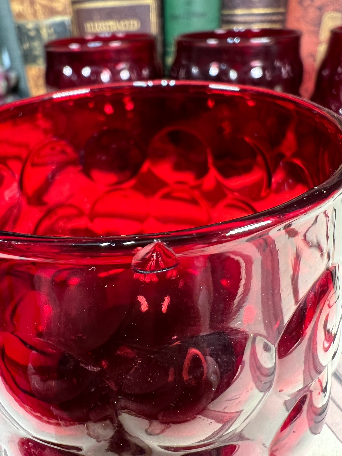 Anchor Hocking Bubble Ruby Glassware - Etsy