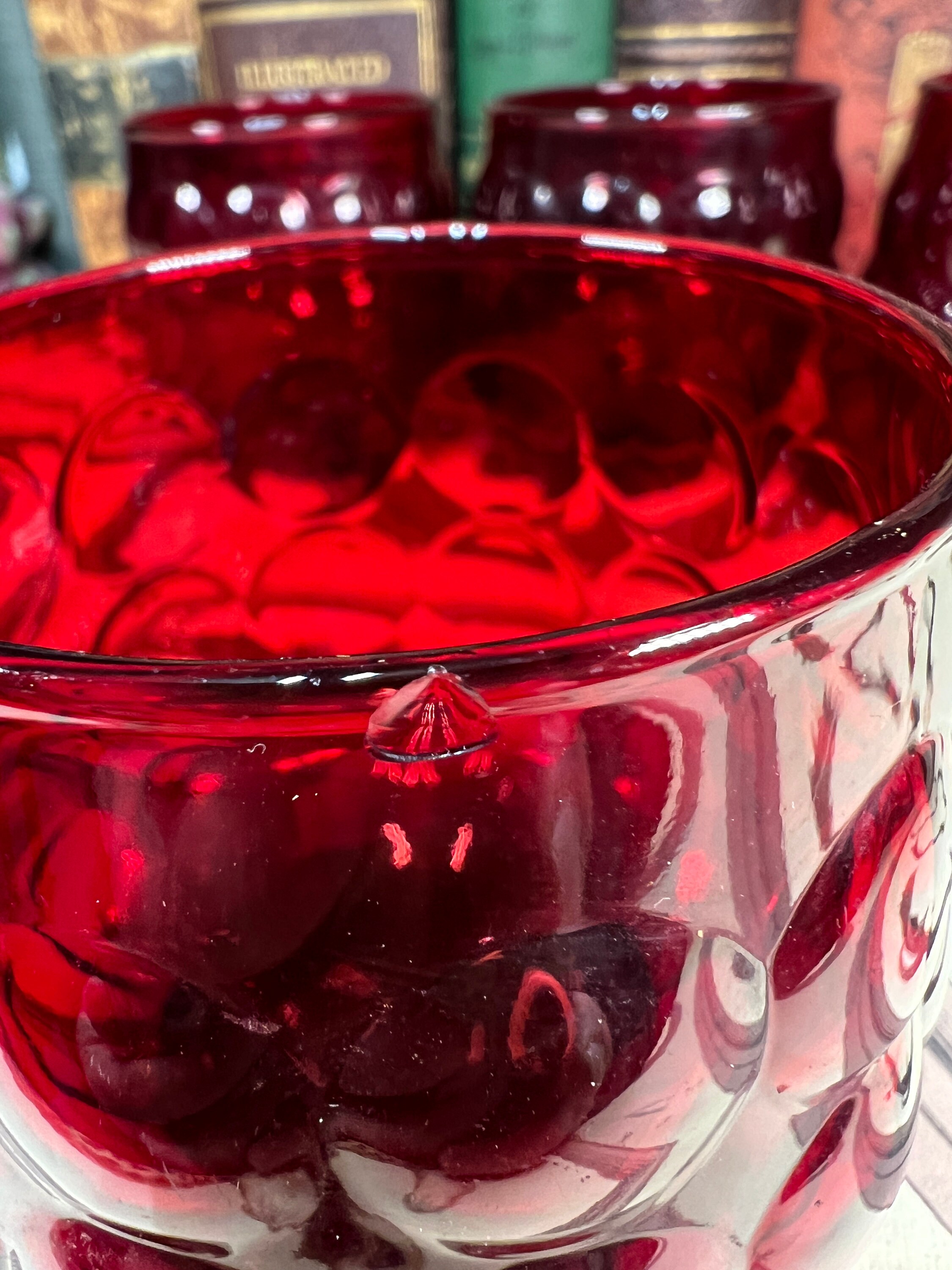 Anchor Hocking Bubble Ruby Glassware - Etsy