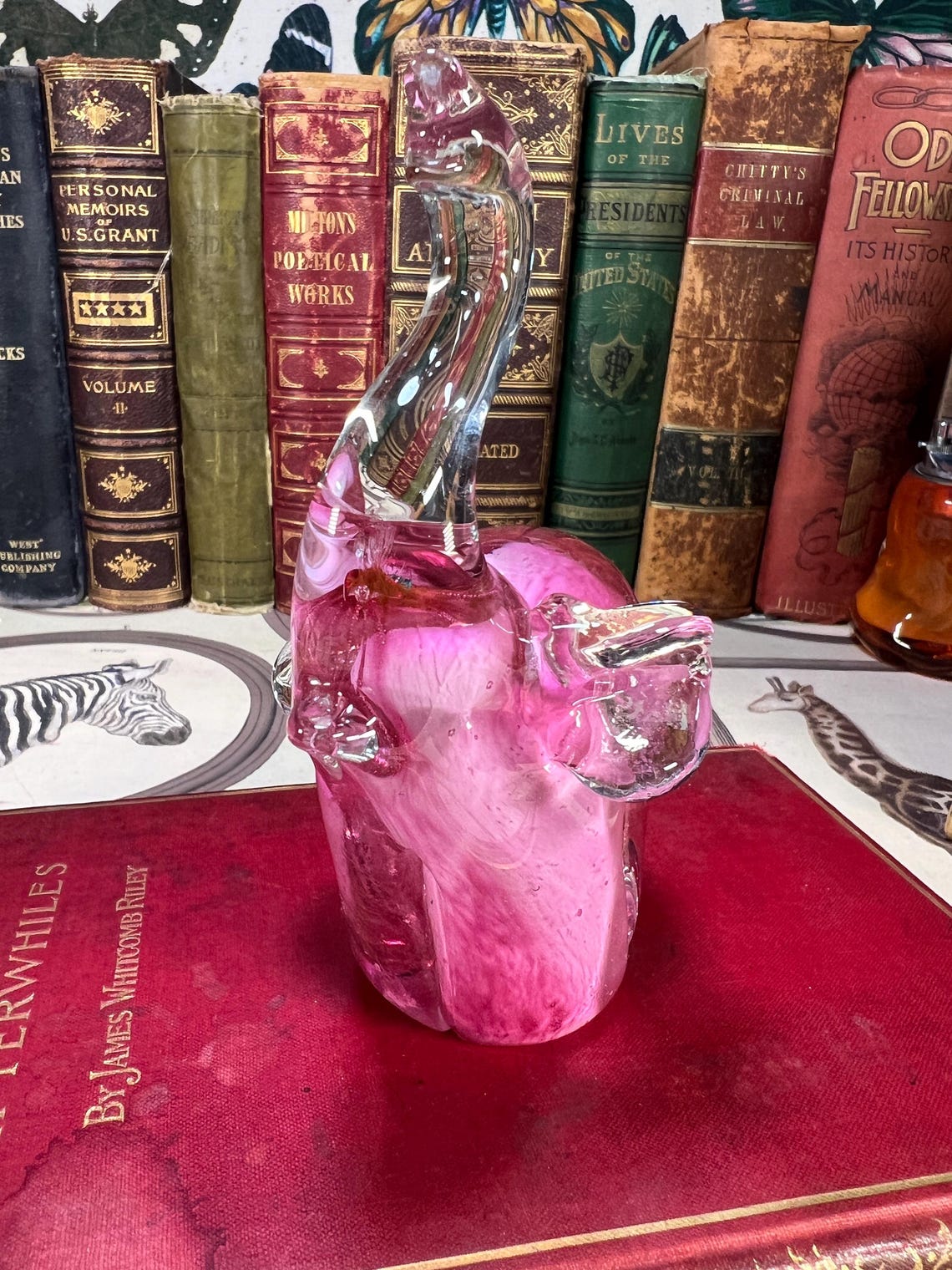 Vintage Murano Style Pink Glass Elephant Paperweight Sculpture - Etsy