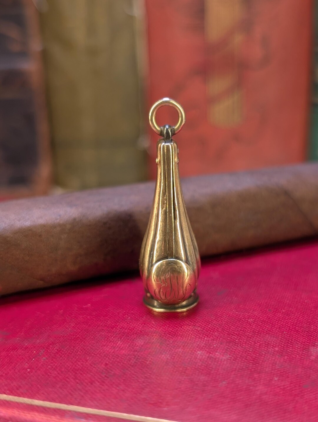 Antique Victorian Cigar Cutter - Gold-toned With Elegant Monogram ...