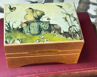 Vintage Cuendet Music Box Hummel Art Edelweiss 15303 Swiss Musical ...