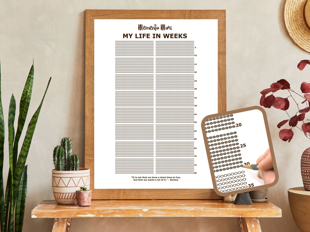 Memento Mori Calendar My Life in Weeks Mindfulness Calendar US LETTER ...