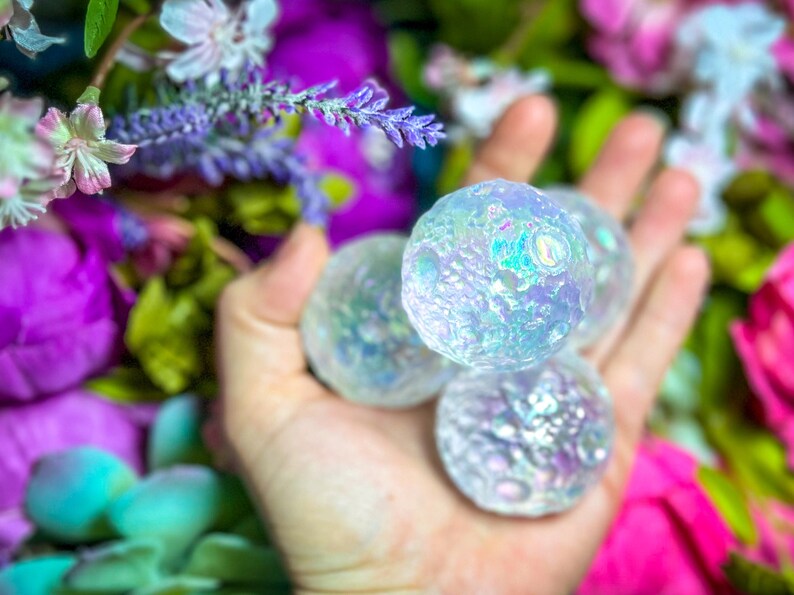 Aura Crater Moon Sphere, Moon Gift, Aura Moon Crystal, Aura Crystals ...