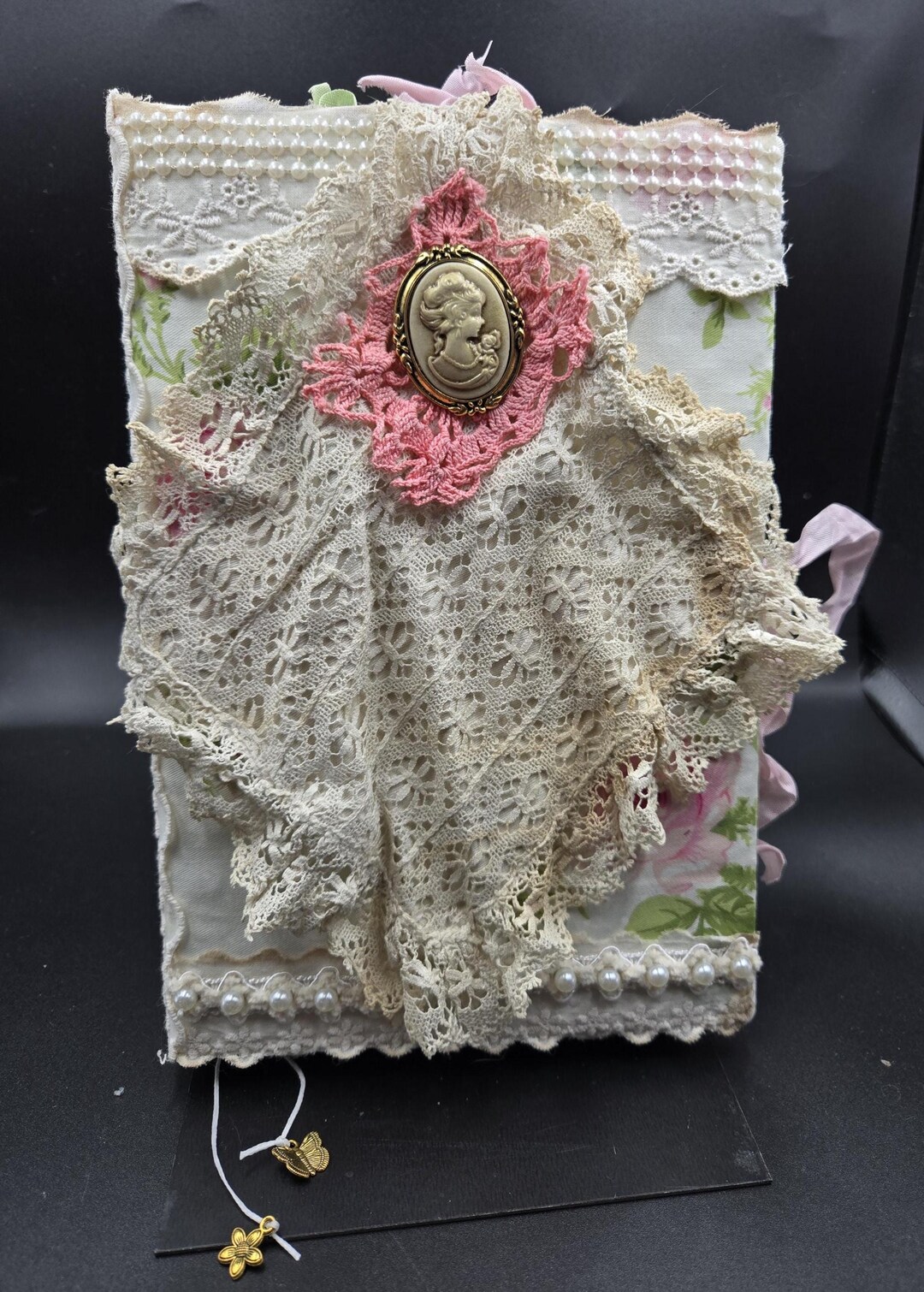 Vintage Doily With Cameo "junk" Journal. Handmade Journal Notebook 120 ...