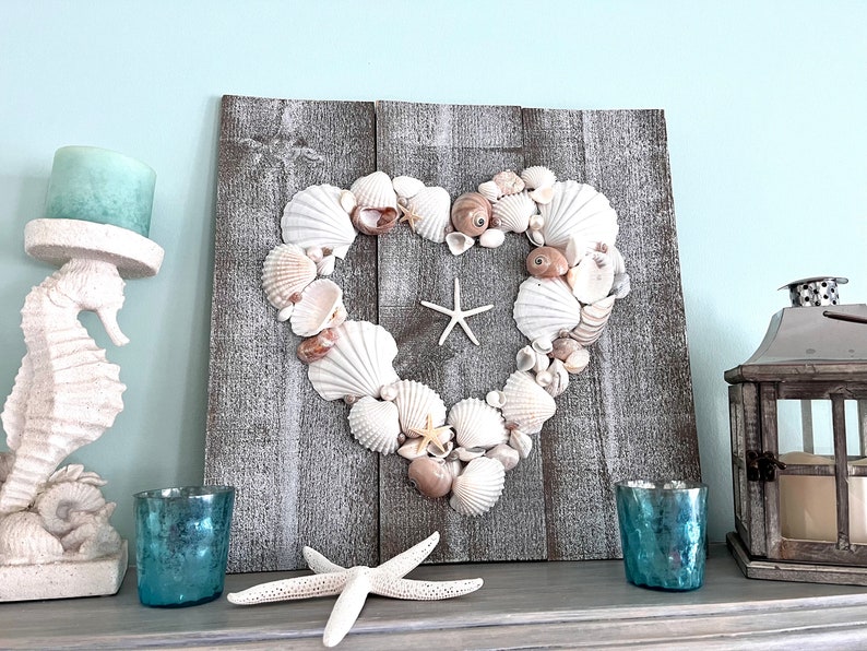 Handmade Nautical Seashell Driftwood Wall Hanging Coastal Beach Decor ...