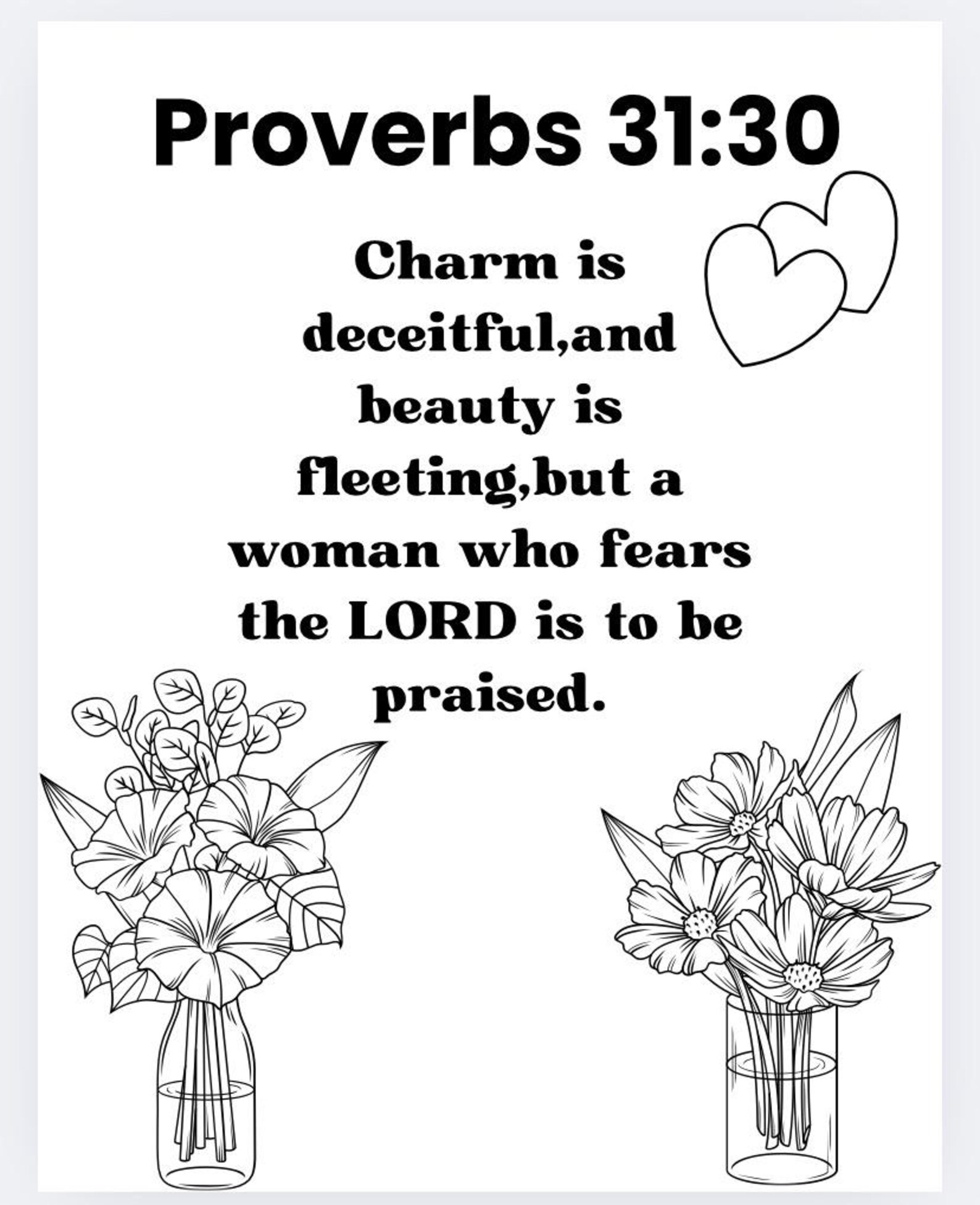 3 Mother’s Day Coloring Sheets Bouquet of Flowers Christian Text and ...