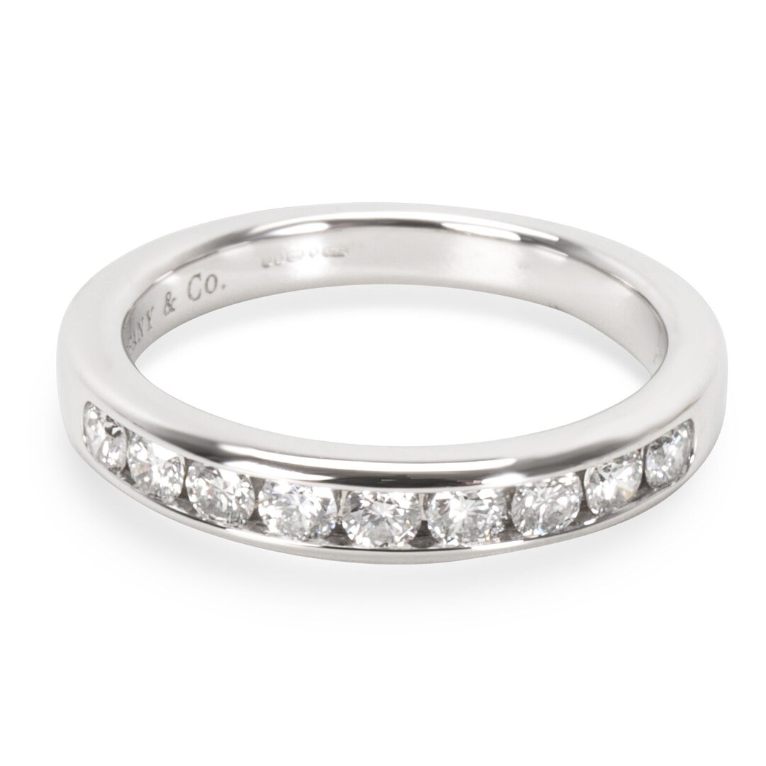 Tiffany & Co. Platinum Shared Channel Set .24ct Diamond Wedding Band ...