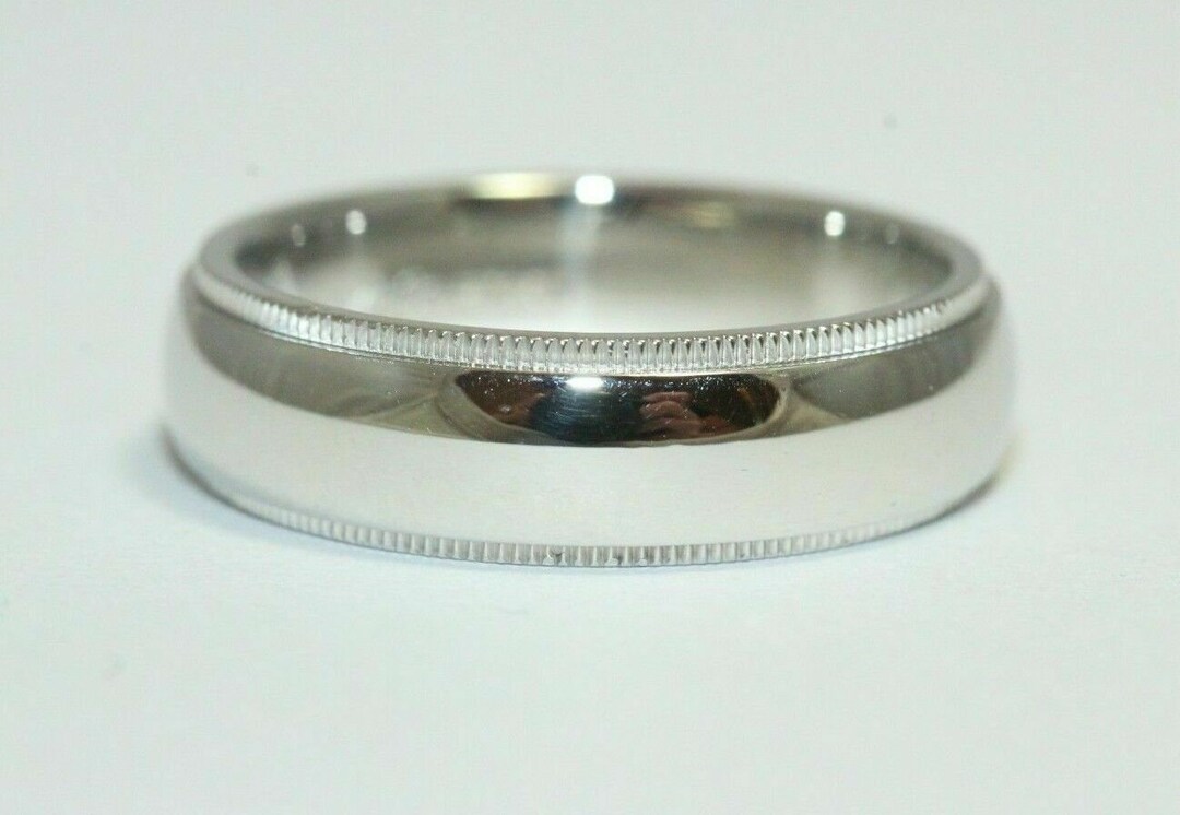 Tiffany & Co Platinum Classic Double Milgrain Wedding Band Ring 6mm ...