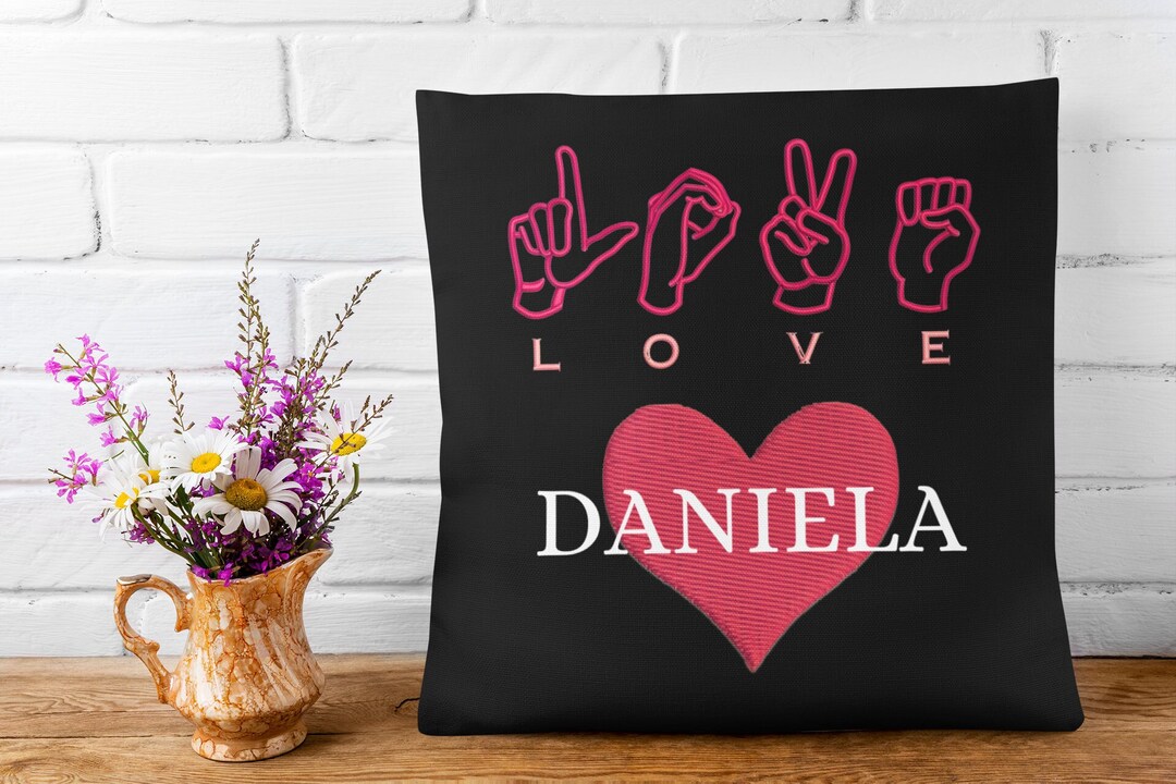 Customizable Love Signs Pillow, Sign Language Love Pillow, Personalized ...