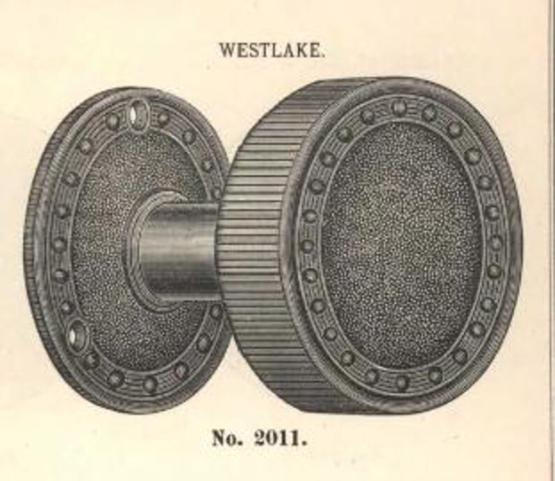 Pair of Antique Hemacite Doorknobs Westlake Design by Dibble 1887 ...