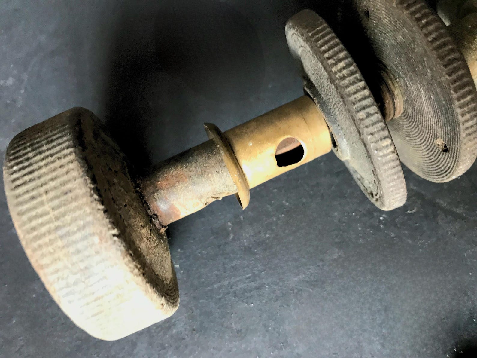 Pair of Antique Hemacite Doorknobs Westlake Design by Dibble 1887 ...