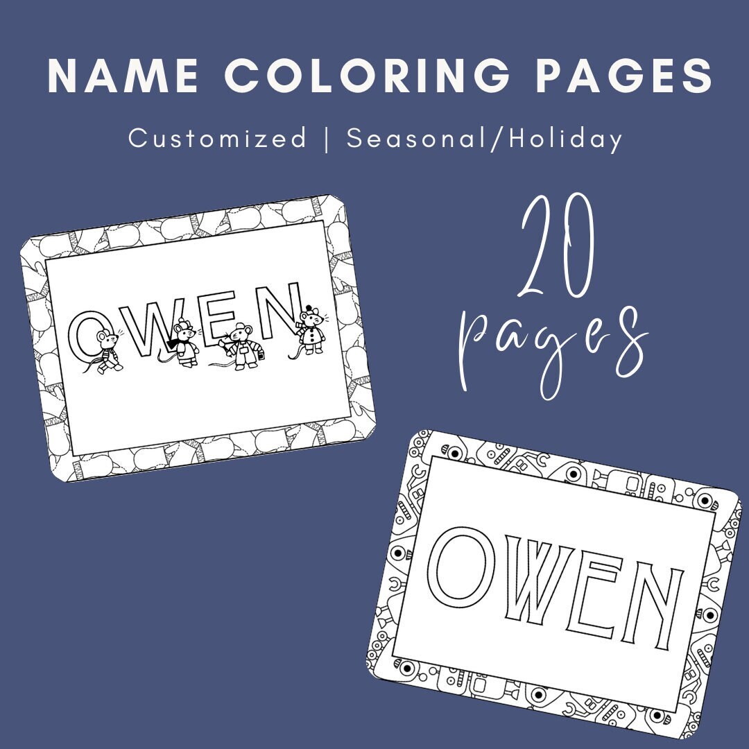 Printable Custom Name Coloring Pages for Kids - Etsy