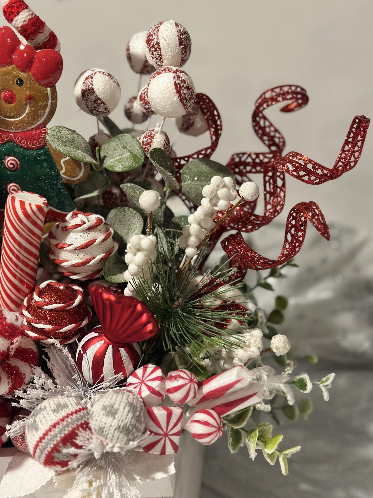 Handcrafted Merry Christmas Centerpiece Festive Gingerbread & Candy ...