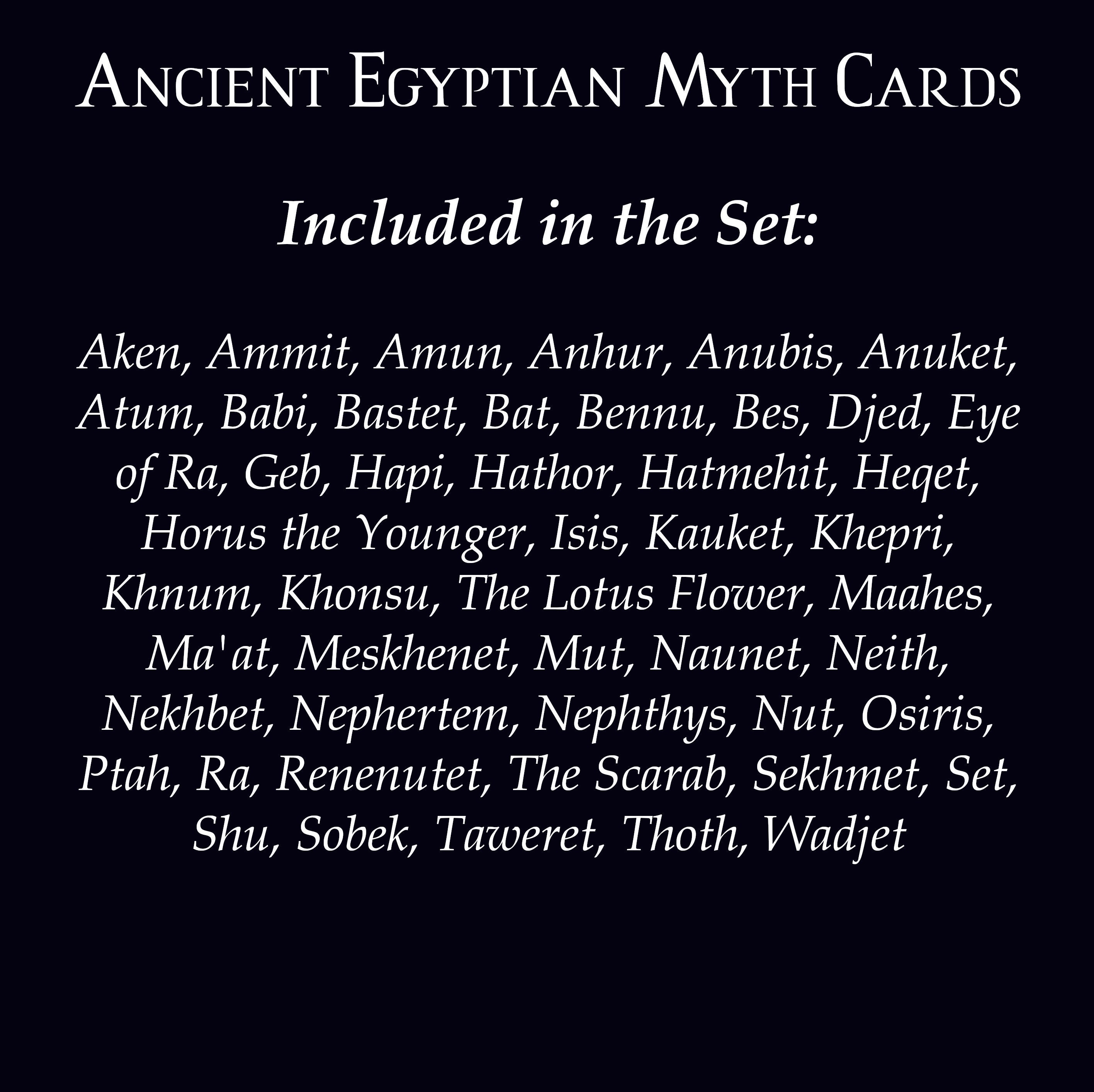 New Ancient Egyptian Myth Cards Digital Download, 48-card Set, Ancient ...