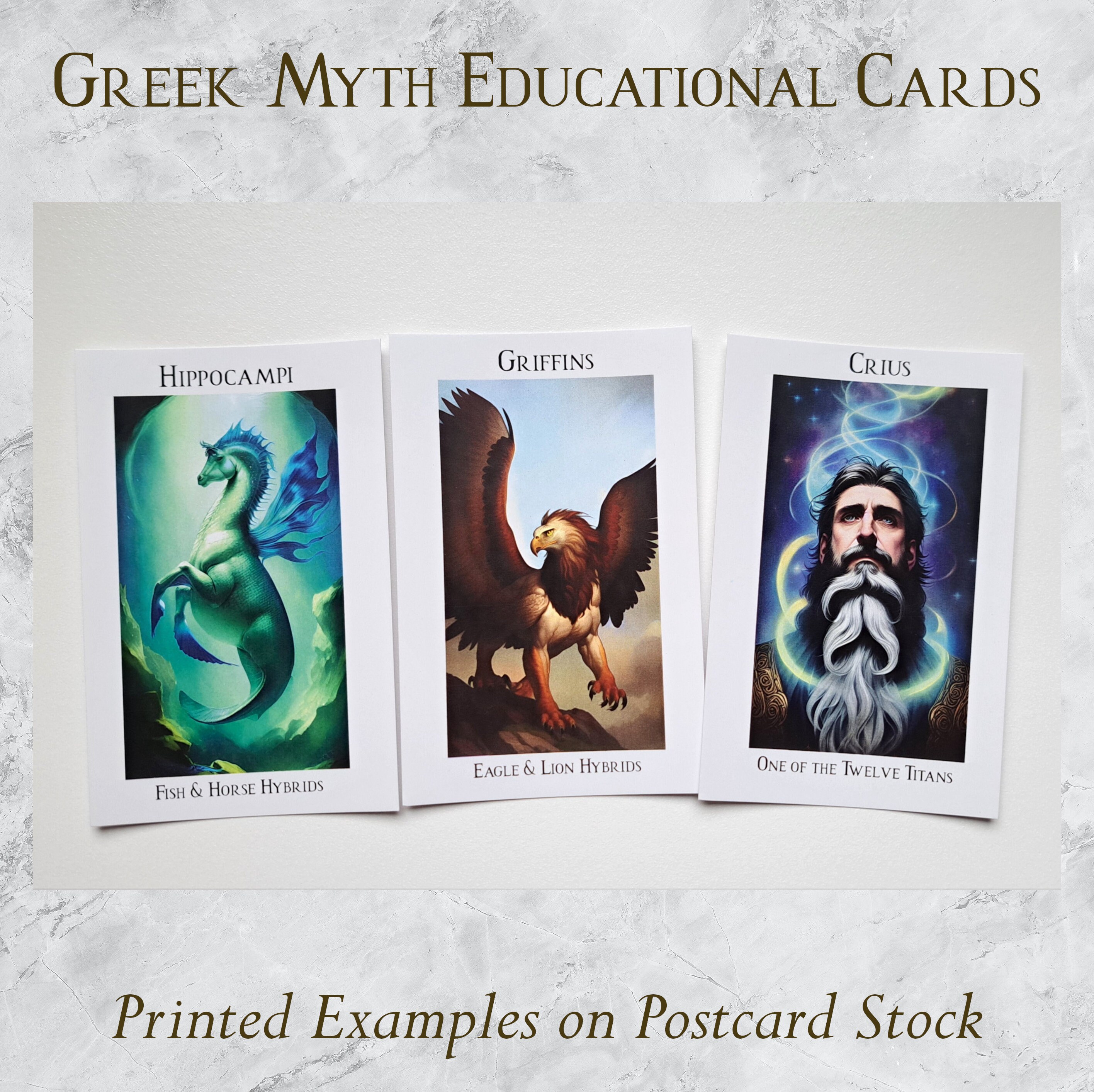 New Greek Myth Educational Cards Digital Download, 24 Cards, Add-on Set ...