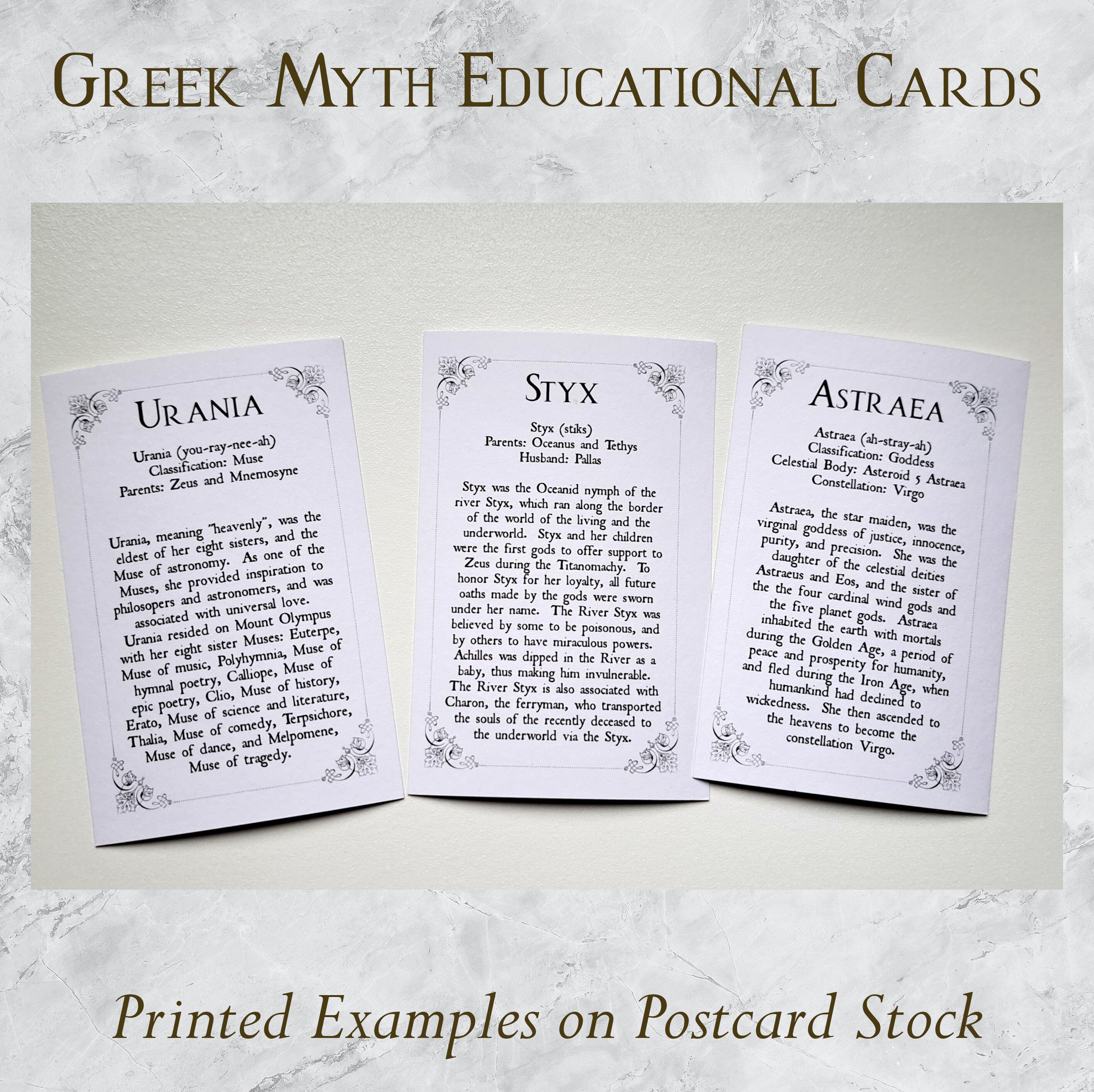 New Greek Myth Educational Cards Digital Download, 24 Cards, Add-on Set ...