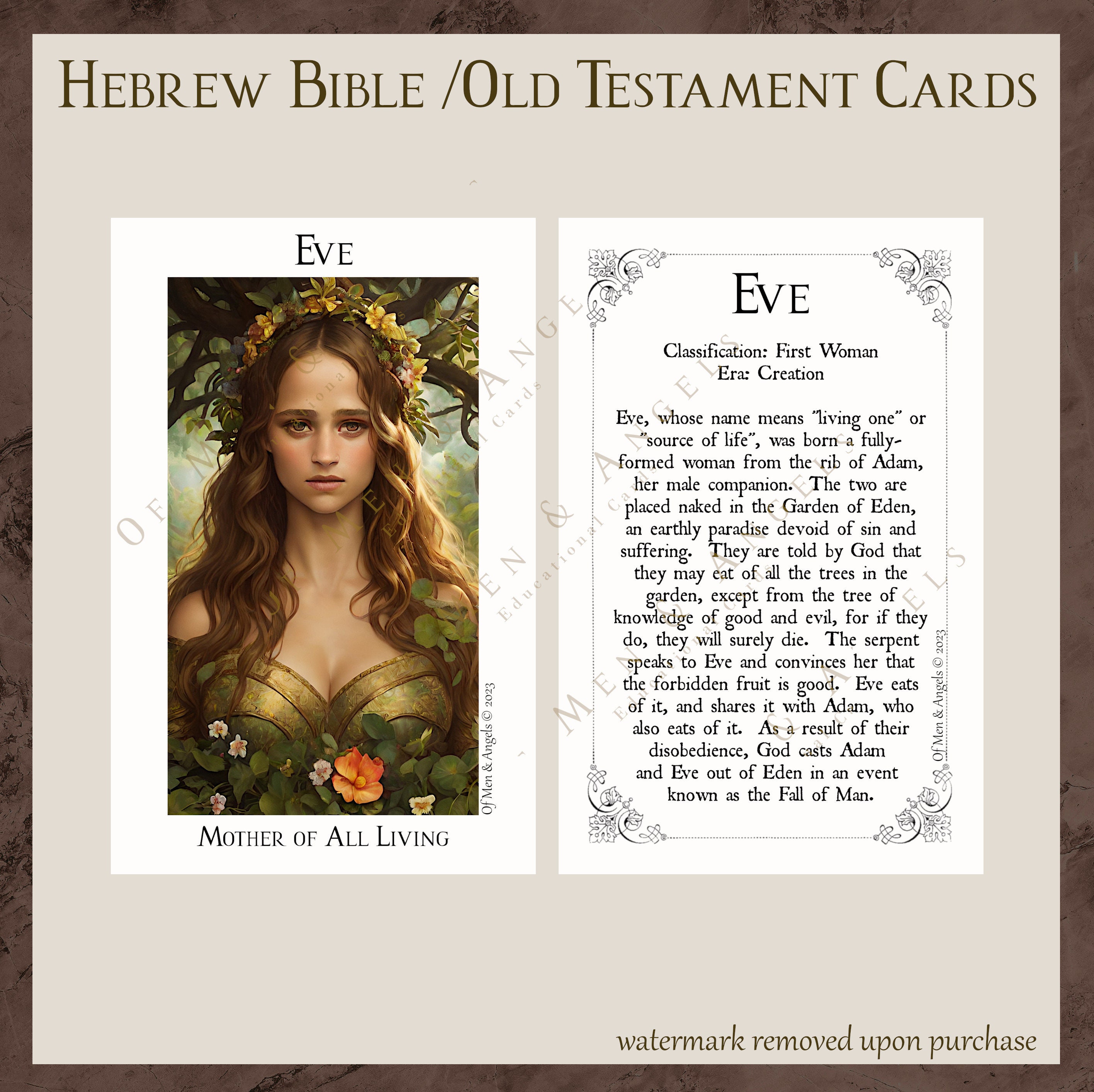 Old Testament Educational Cards Digital Download, 80-card Set, Bible ...