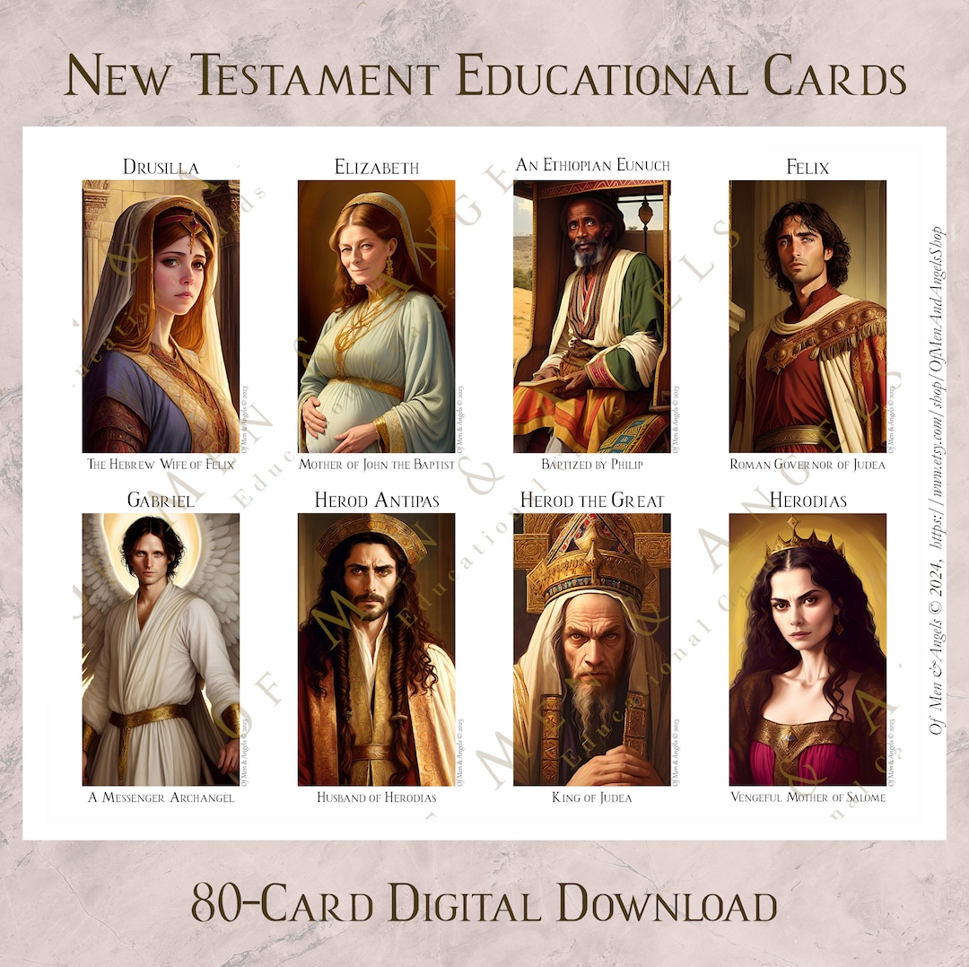 New New Testament Educational Cards Digital Download, 80 Cards, Bible ...