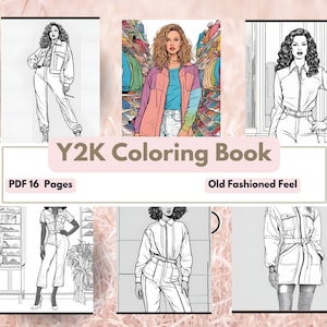 Y2K Fashion Coloring Pages for Adults Adult Fashion Coloring Book ...