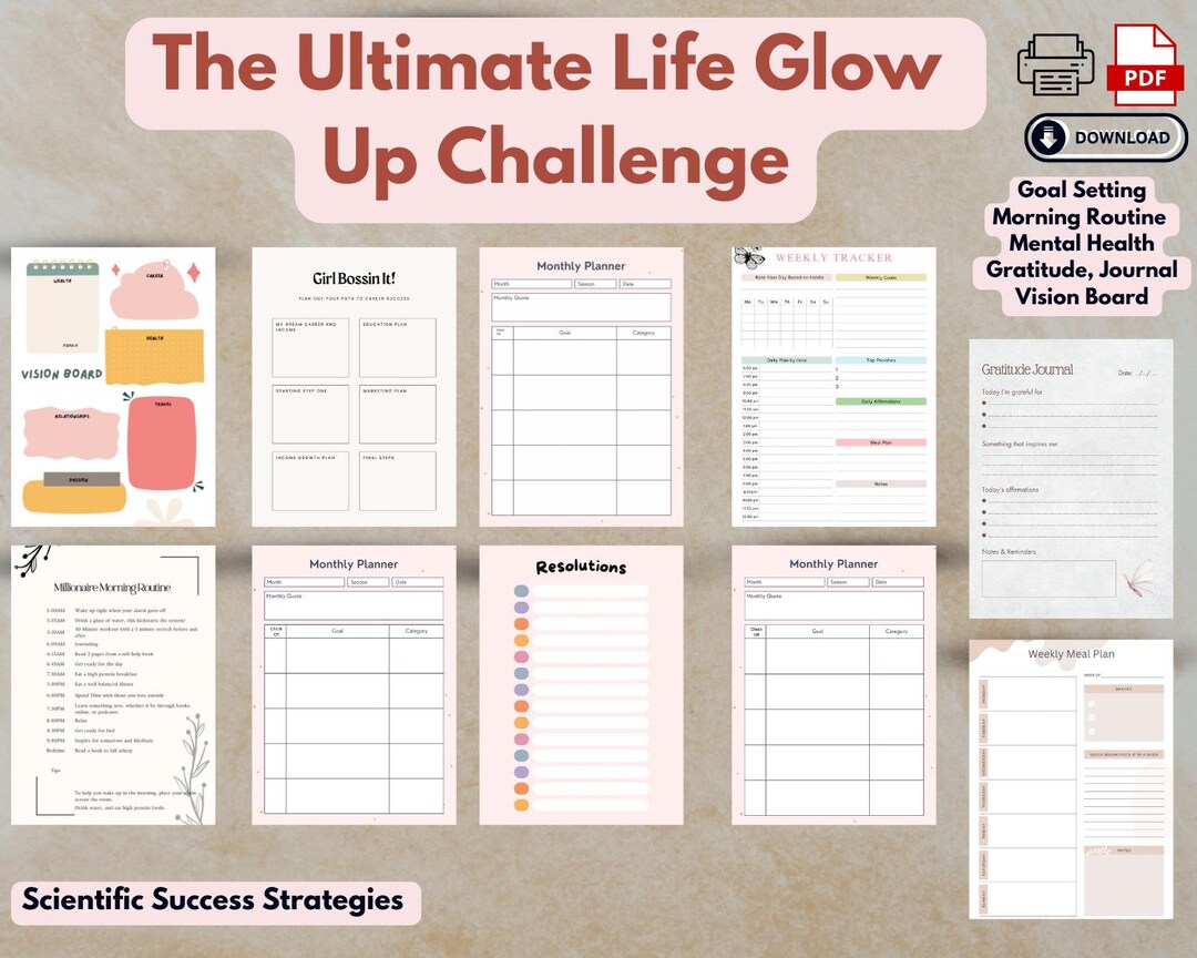 New Years Planner New Years Challenge New Years Resolution Tracker Goal ...