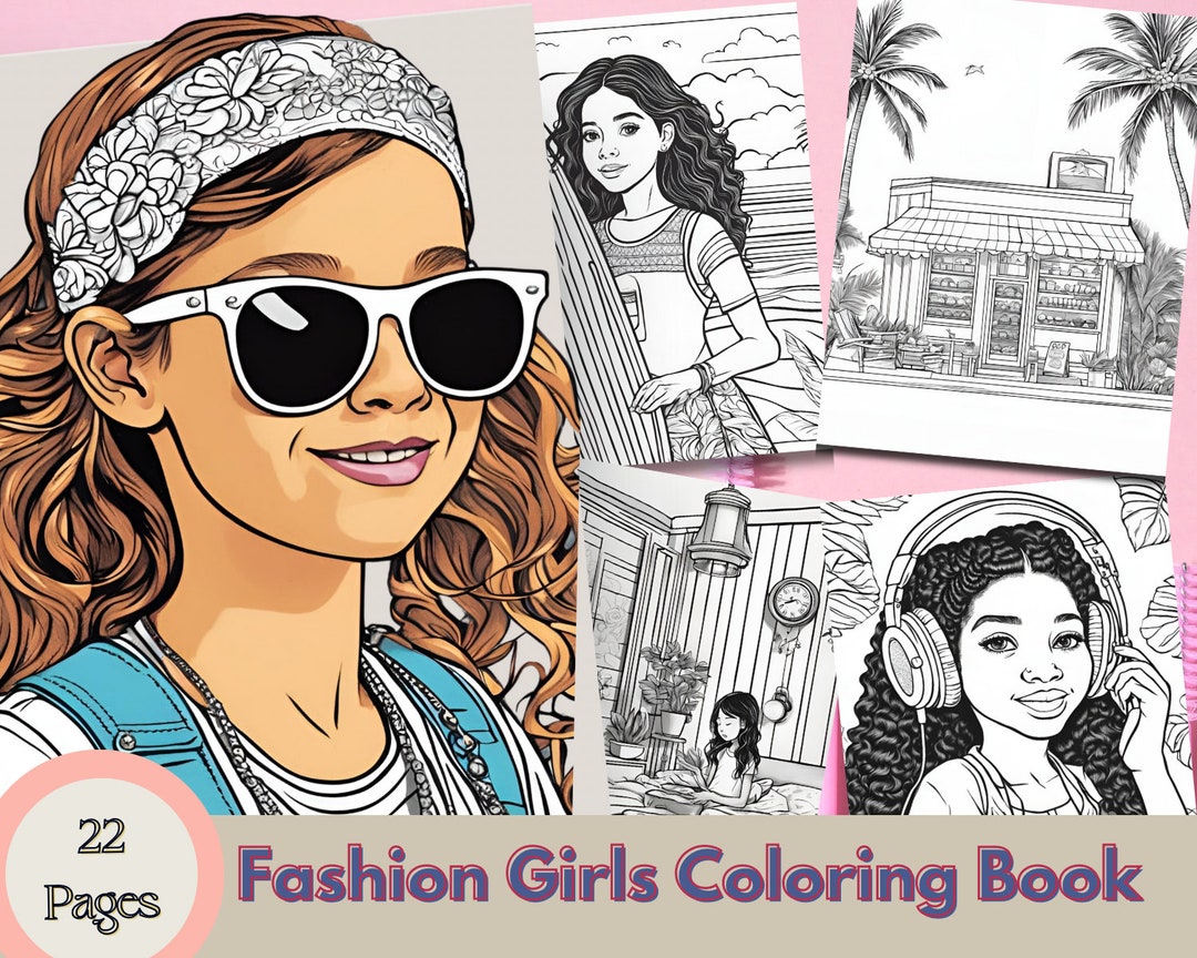 Girl Fashion Coloring, Activities for Girls, Cute Fashion Coloring Book ...