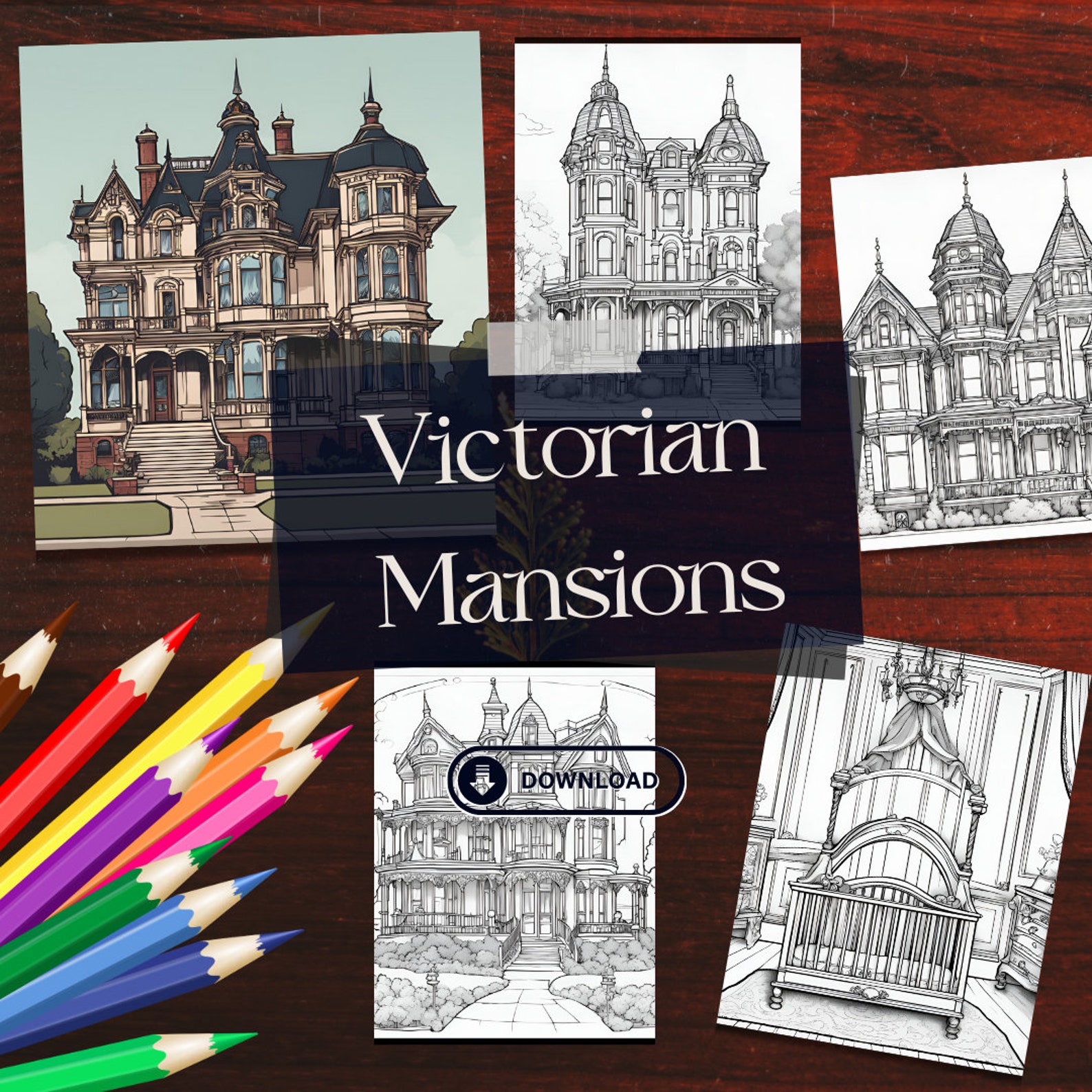 Houses Coloring Victorian Coloring Book Cozy Houses Coloring Interior ...