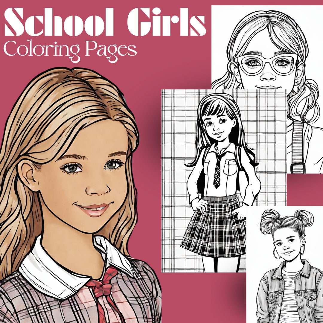 School Girl Coloring Book, Tween Girl Coloring, Fashion Girl Coloring ...