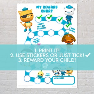 Octonauts Colourful Reward Chart for Kids, Chore Chart, Behaviour Chart ...