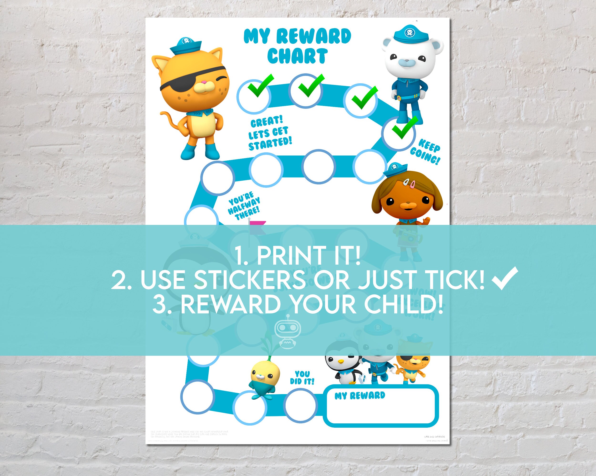 Octonauts Colourful Reward Chart for Kids, Chore Chart, Behaviour Chart ...