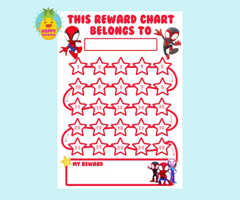 Spidey and His Amazing Reward Chart | Printable Spidey Behavior Chart ...