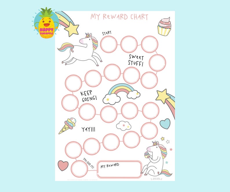 Unicorn Reward Chart | Printable Unicorn Behavior Chart | Daily Chore ...
