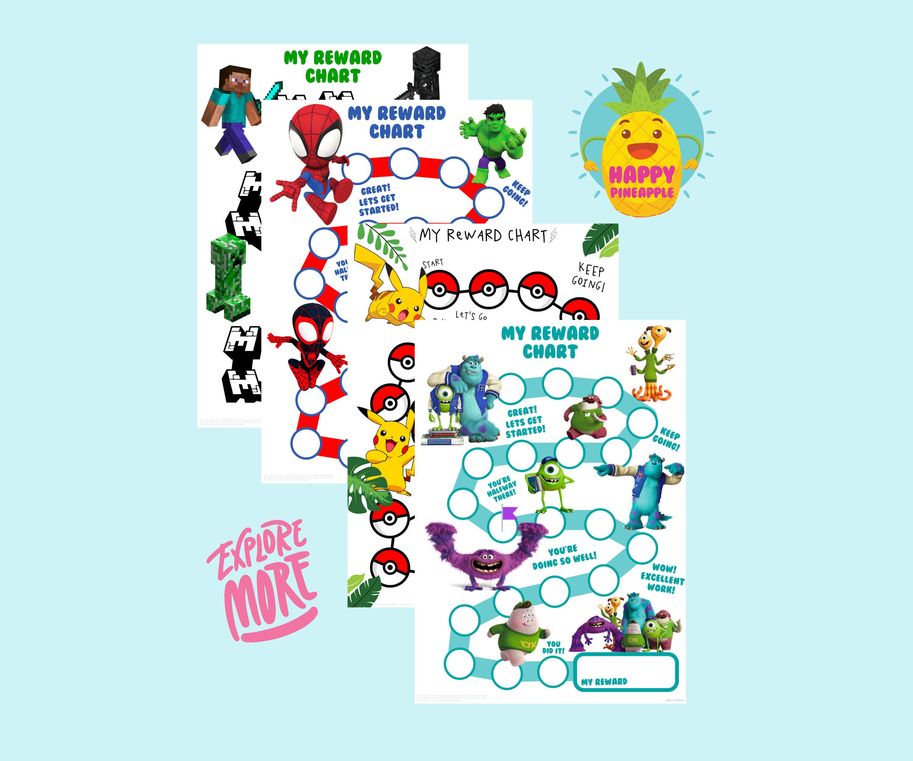 Pokemon Reward Chart for Kids, Chore Chart, Behaviour Chart, Digital ...