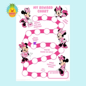 Minnie Mouse Reward Chart for Kids, Chore Chart, Behaviour Chart ...
