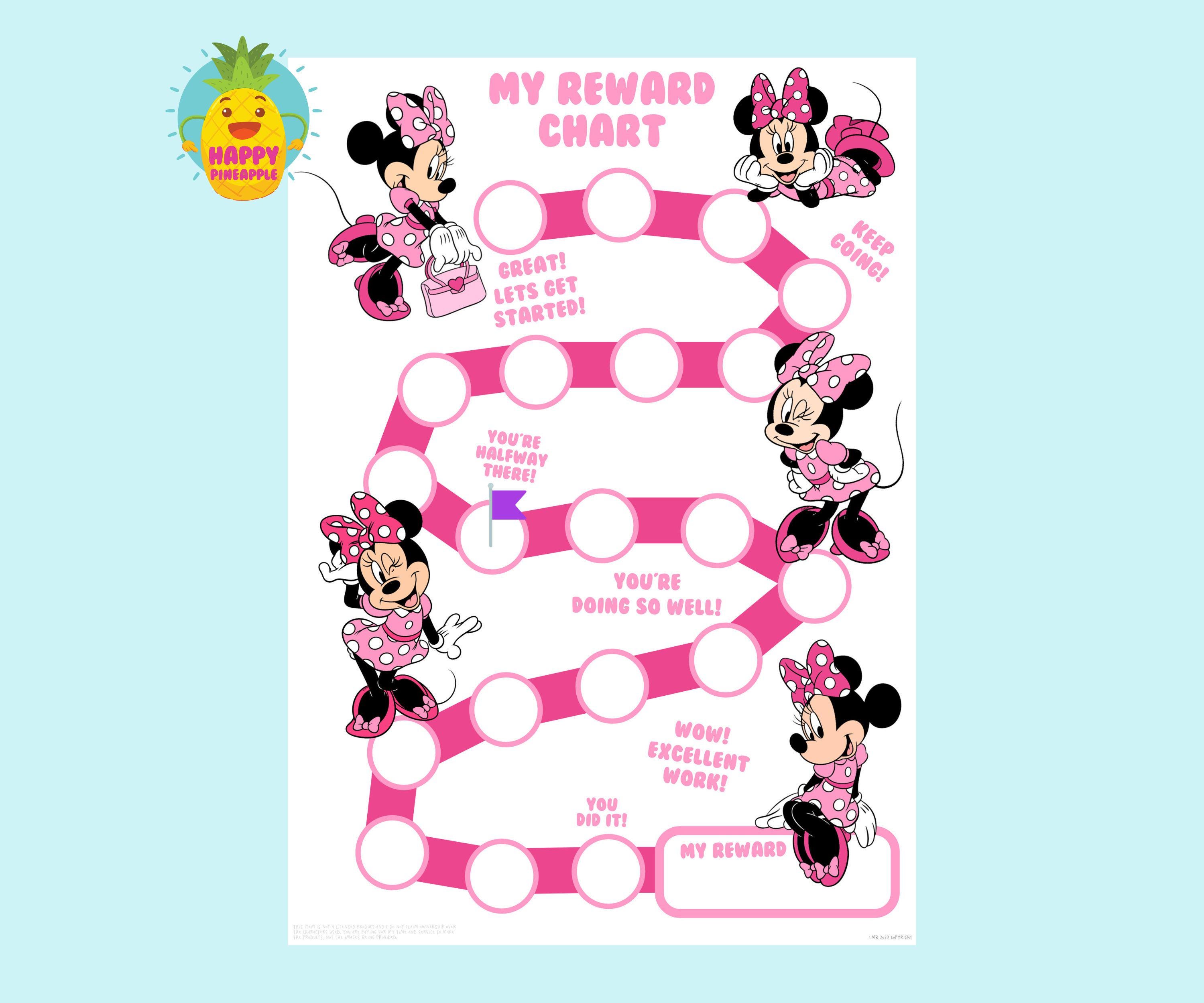Minnie Mouse Reward Chart for Kids, Chore Chart, Behaviour Chart ...