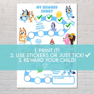 Bluey Reward Chart Printable Behavior Chart Daily Chore Chart Kids ...