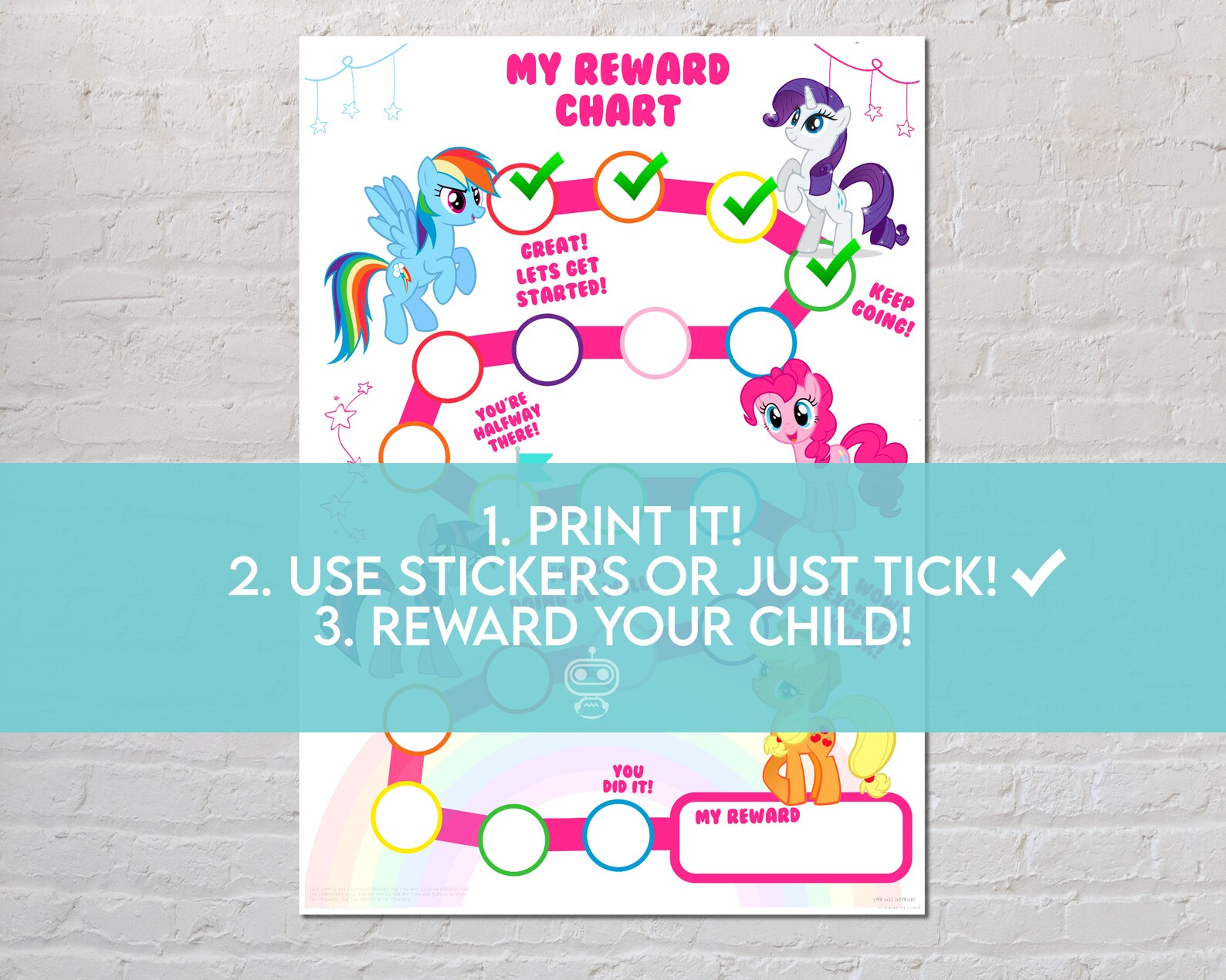 My Little Pony Reward Chart for Kids, Chore Chart, Behaviour Chart ...