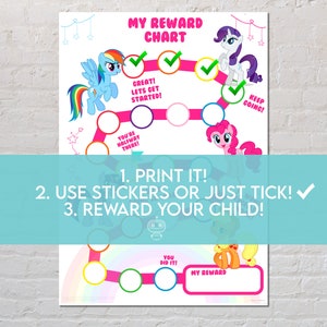 My Little Pony Reward Chart for Kids, Chore Chart, Behaviour Chart ...