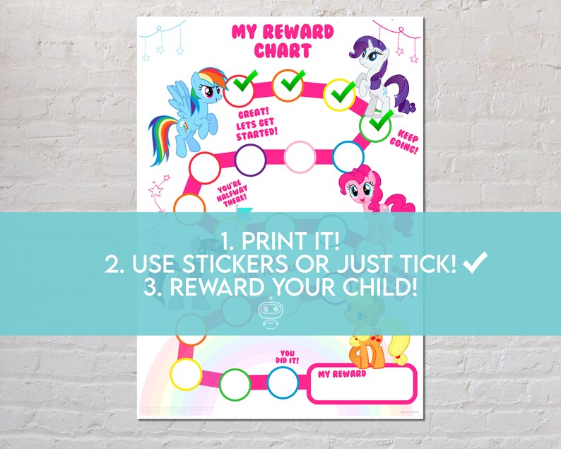 My Little Pony Reward Chart for Kids, Chore Chart, Behaviour Chart ...