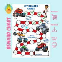 Printable Monster Truck Reward Chart | Monster Truck Potty Chart ...