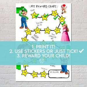 Super Mario Movie Reward Chart for Kids Chore Chart - Etsy Canada