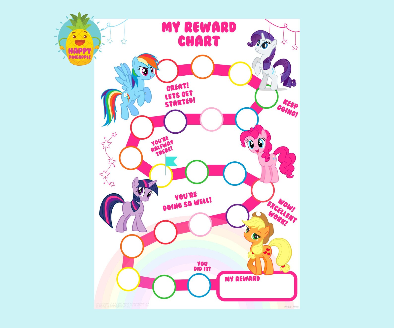 My Little Pony Reward Chart for Kids, Chore Chart, Behaviour Chart ...