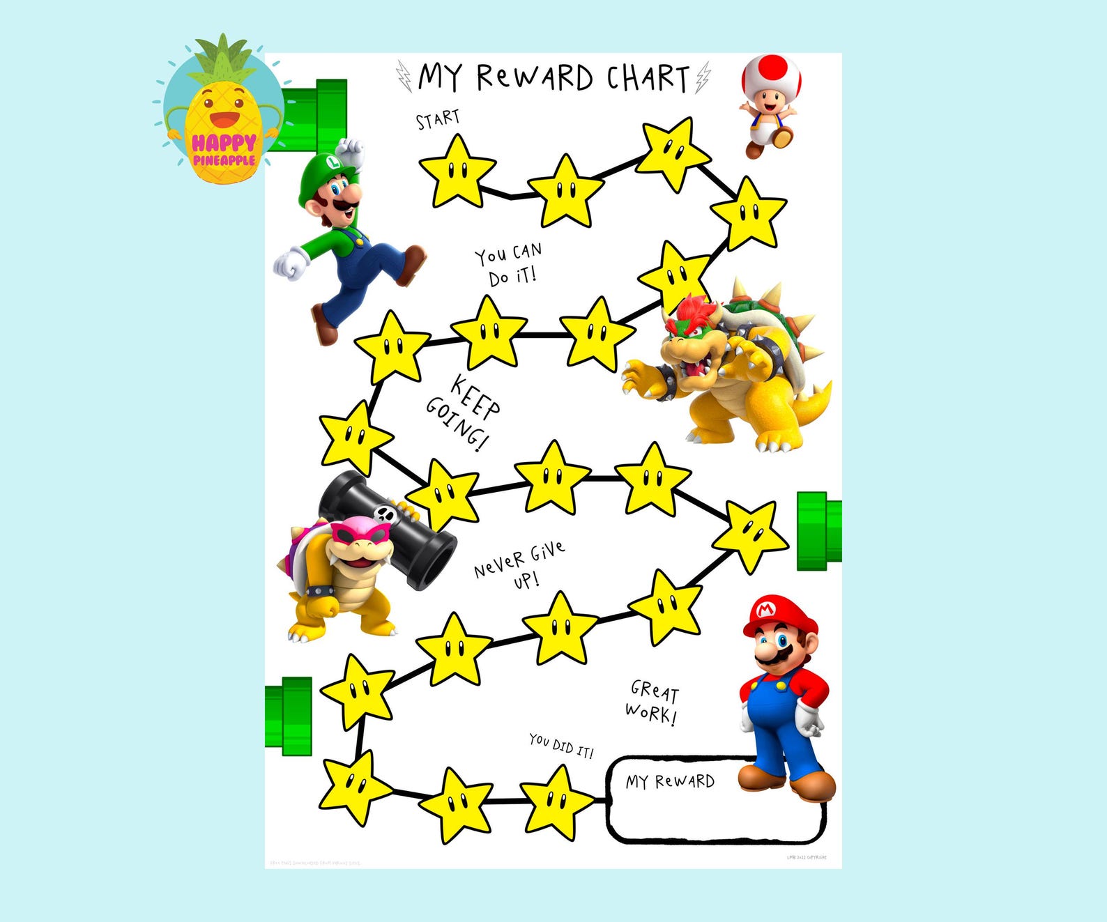 SUPER MARIO Reward Chart | Printable Mario Behavior Chart | Daily Chore ...