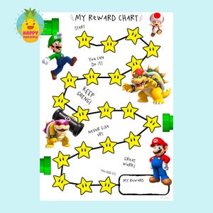 SUPER MARIO Reward Chart | Printable Mario Behavior Chart | Daily Chore ...